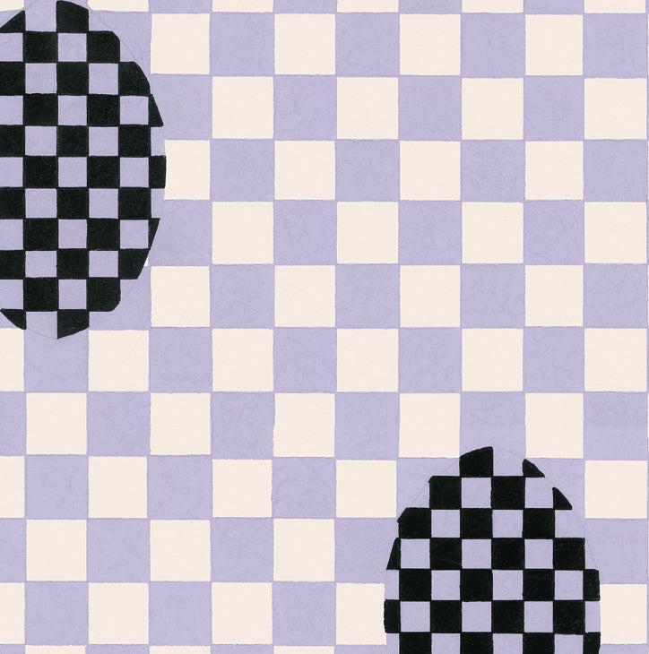 Deco Checkers - in Violet Veil - Wallpaper - Micaela Sharp Collaborati ...